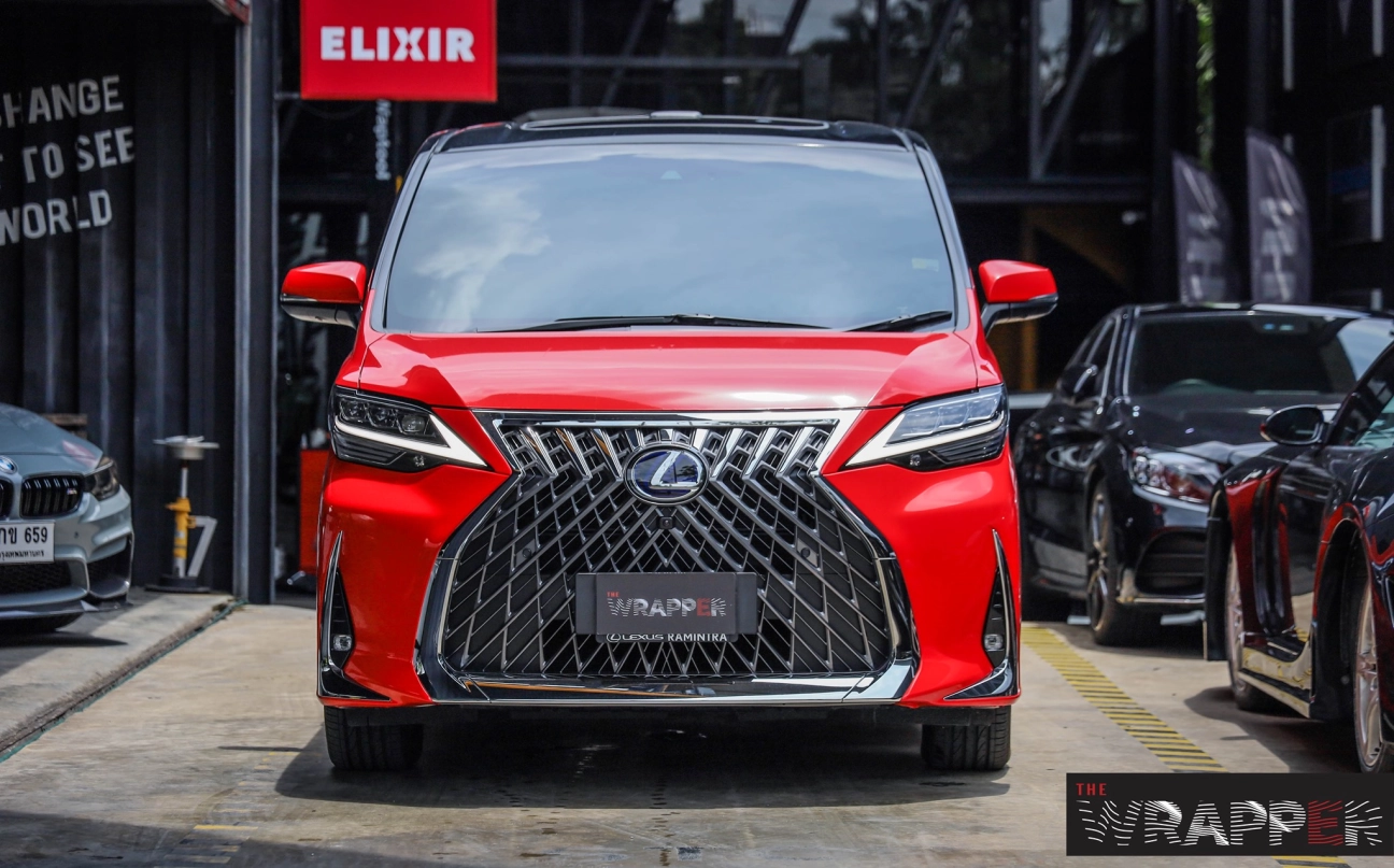 Lexus LM 300h Wrapped in Red Rosso Corsa (Racing red) | Autobahn Thailand