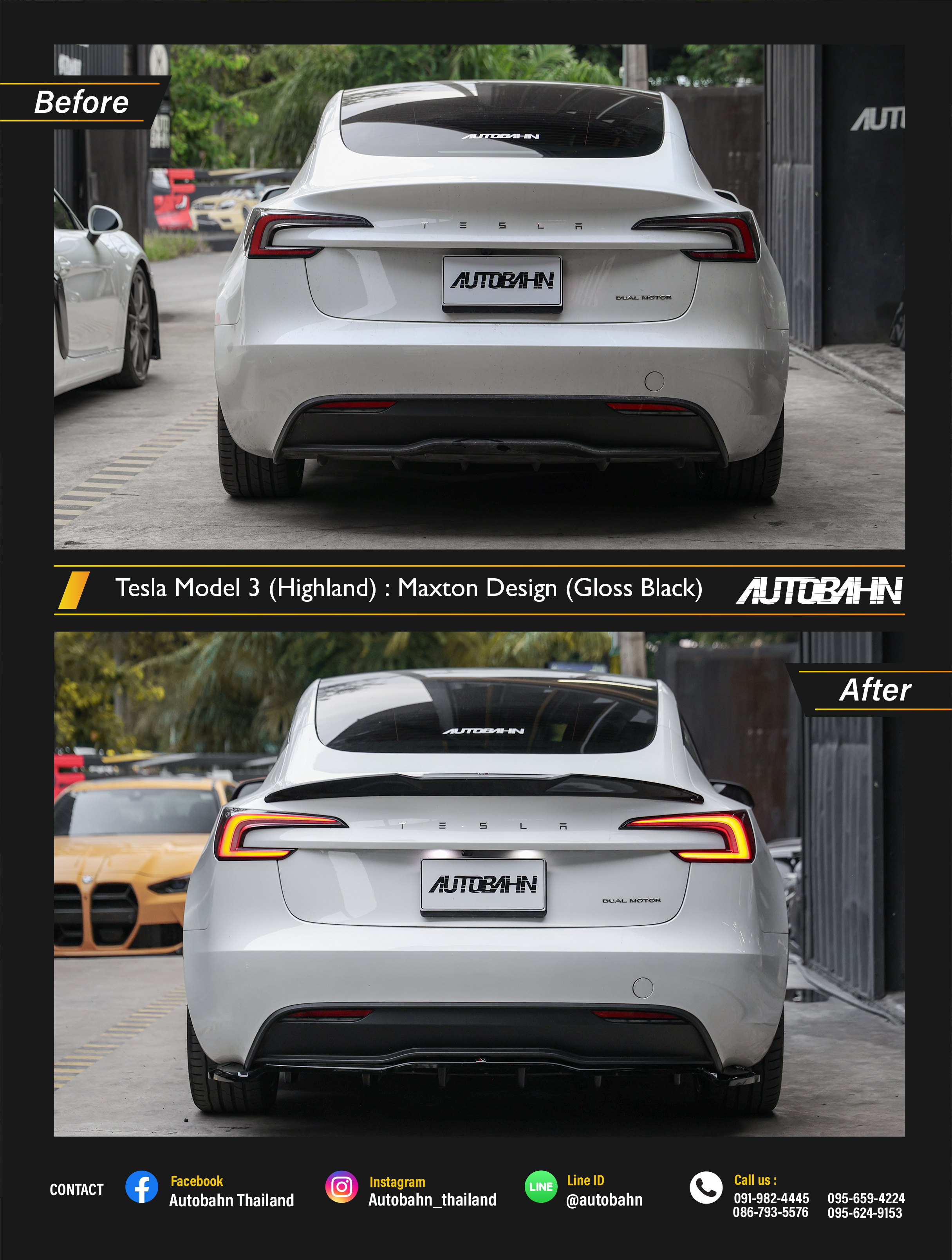 Tesla Model 3 (Highland) x Maxton Design | Autobahn Thailand